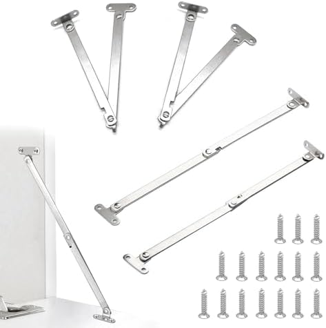シングル折りたたみサポートヒンジ。サイズは235mm x 30mm x 2mm(L x W x H)。左右モデル各2個のフラット折りたたみ家具カバーサポートヒンジ4個セット。取り付けネジも含まれています。高品質のステンレス鋼を使用。磨かれた...