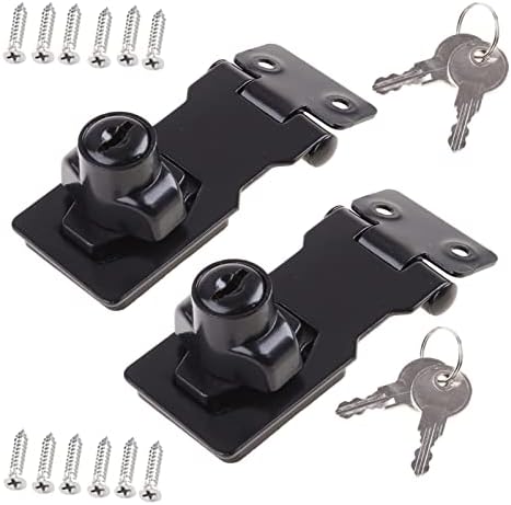 【パッケージ内容】 掛け金ロック × 2、キー × 4、ネジ × 12 サイズ：長さ 80mm × 幅 32mm × 高さ 30mm 【インストール簡単】 取り付けはネジ留め式のため、誰でも簡単に設置できます。 【優れた素材】 亜鉛合金製で...