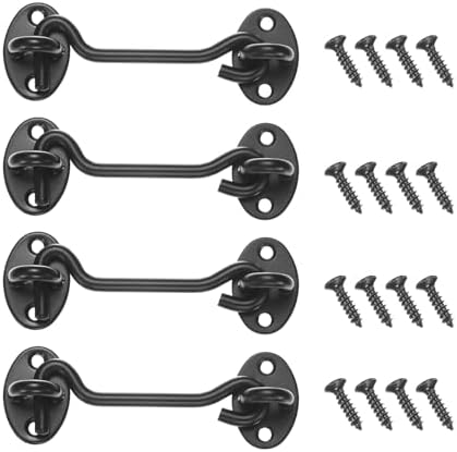 多目的使用 ドアフックラッチは、内部および外部のドア、クローゼットドア、キッチンキャビネットドア、ポケットドア、窓、ガレージドア、スクリーンドアなど、さまざまな用途に対応しています。 耐久性のあるクラフトリボンボウ このドアラッチは、黒色粉...