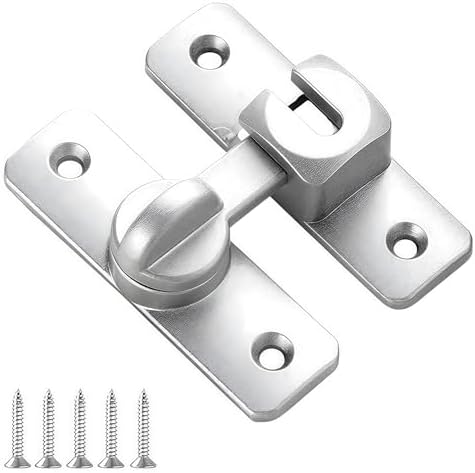 製品とサイズ：銀色のドアロックが1つお届けされます。片側のサイズは2.5 x 7.8 cmで、取り付け用のネジが4本同梱されています。実用素材：高品質のアルミニウム合金で作られており、重厚感があり、固体構造で優れた耐久性を持っています。毎日...
