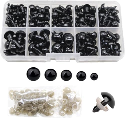 【安全な材料】 表面は滑らかで光沢感があります。無味で、非常に安全な製品です。黒いプラスチック製の目玉は非毒性で実用的です。プラスチック製の収納ボックスが付いており、色んな目玉をしっかりと収めています。散らばる心配がなく安心して使用できます...