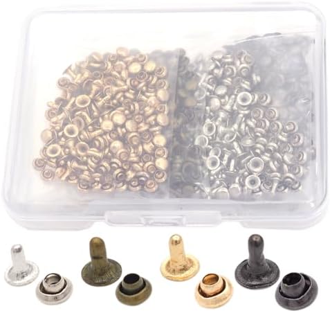 高品質なメタル素材 これらのリベットは高強度の金属で作られており、耐久性があり長持ちします。 さまざまなDIYハンドクラフトに最適です。 豊富なセット内容 400組の超小型メタルリベットとプラスチック製収納ボックス1個が含まれています。 十...