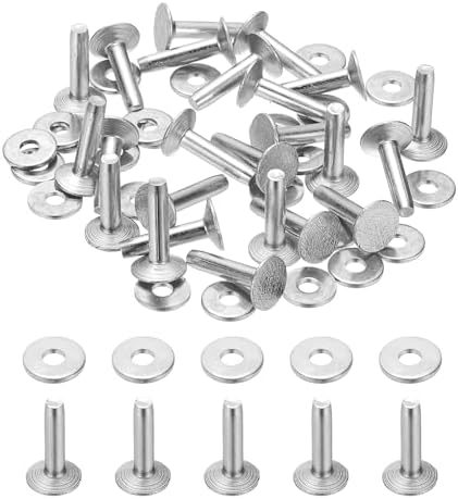 素材：アルミニウム サイズ：9x3.3x14 mm 利点：金属製のレザーリベットとバーは、錆びにくく耐久性があり、色あせしにくいです。防錆、防酸化加工が施されており、丸くて滑らかで平らな形状のため、革に傷をつけることがありません。 レザー用...