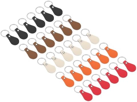 カラー：黒、レッド、オレンジ、ダーク茶色、ホワイトキーリング直径：32mm / 1.26" サイズ：80 x 32mm / 3.15 x 1.26"（縦x横） 数量：30個（各色6個） 特徴：PUレザー素材を使用しており、軽量で持ち運びに便...