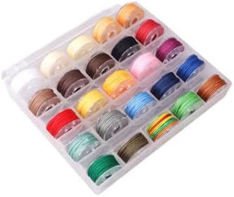 【製品仕様】蝋引き糸25色セット、各0.55mm×10m。手芸の初心者から専門家まで幅広くおすすめです。【素材】ポリエステル素材の糸に蝋引き加工を施したロウ引き糸。蝋を塗ることで耐久性が向上し、水にも強くなります。【25色セット】明るい色を...