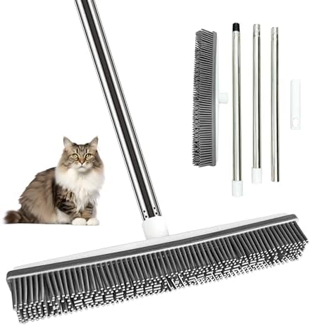 【優れたデザイン】TPR素材のブラシヘッドを採用し、ペットの抜け毛を効果的にキャッチします。カーペットに絡みついた毛もしっかり取り除き、毛が床に落ちる心配がありません。【快適な使用感】2段階調整可能なステンレス製ポールを採用。必要に応じて長...