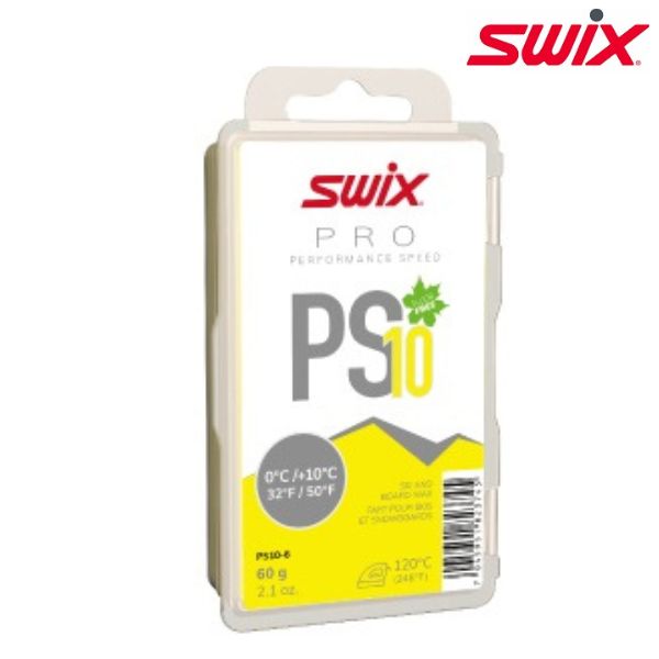 SWIX PS10-6 60g PRO Performance Speed PS ベースワックス PS10　イエロー 0〜＋10℃ ***配送について*** こちらの商品をご購入の際は、ゆうパケット配送 [送料 300円]にて承ります。 ご...