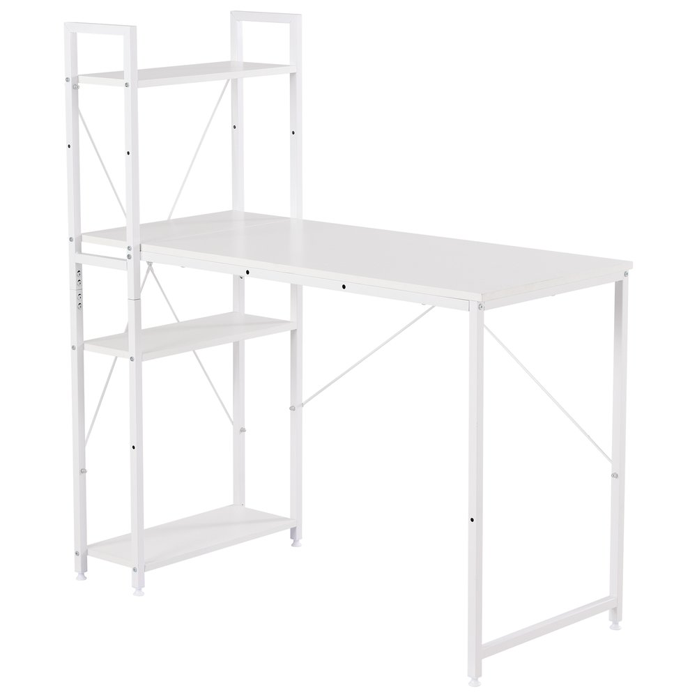 【人気商品】パソコンデスク ラック付き 調整可能　デスク ワークデスク 木製 学習デスク?Product Features1.【木目の立体感までを再現した美しい木目模様天板】なめらかな手触り天板は高級感といい肌触りが兼ね備える上、水や汚れに...