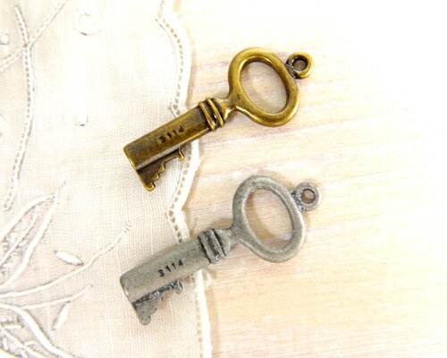 【サイズ】3.2x1.5cm ( 丸カンは含みません ) 【色】金古美・銀古美 【素材】ピューター