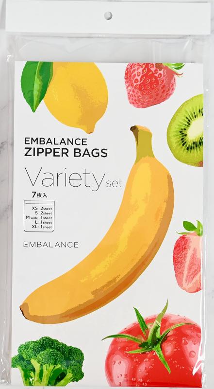 ウィル(Wilmax)EMBALAE(エンバランス) ジッパーバッグ Variety set 7枚入 T12182厚さ:0.09mm、耐熱温度:-20度～80度