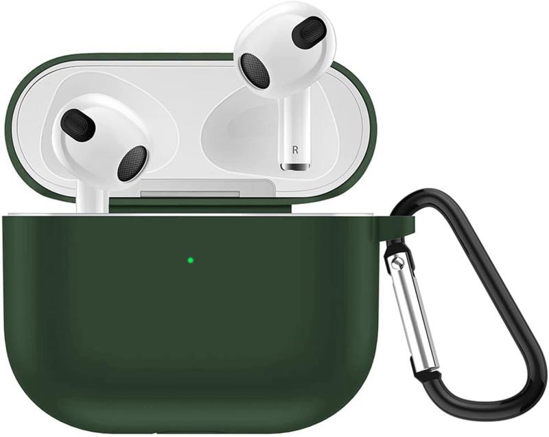 AirPods3 用 ケース (2021発売) AirPods 第3世代 ケース カバー。 充電式フルプロテクション 耐落下性 耐擦傷 耐衝撃 防水 前面のLEDが隠れない(濃い緑色)対応機種AirPods 第3世代 (2021)専用です。...