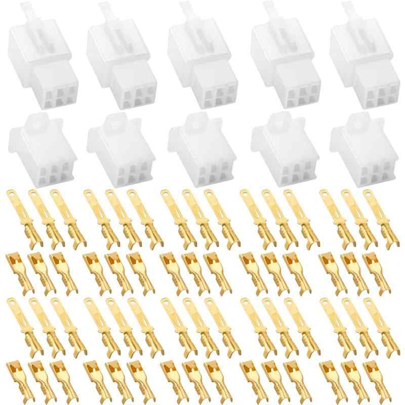 カプラー6極 5組 防水コネクタ カプラーコネクタ ーキット コネクターセット 2.8mm端子セット カプラ＆ターミナル 自動車用・バイク用・電装品汎用 電線コネクタ 圧着電線端子 接続コネクタ🚗パッケージ内容5×カプラー ...