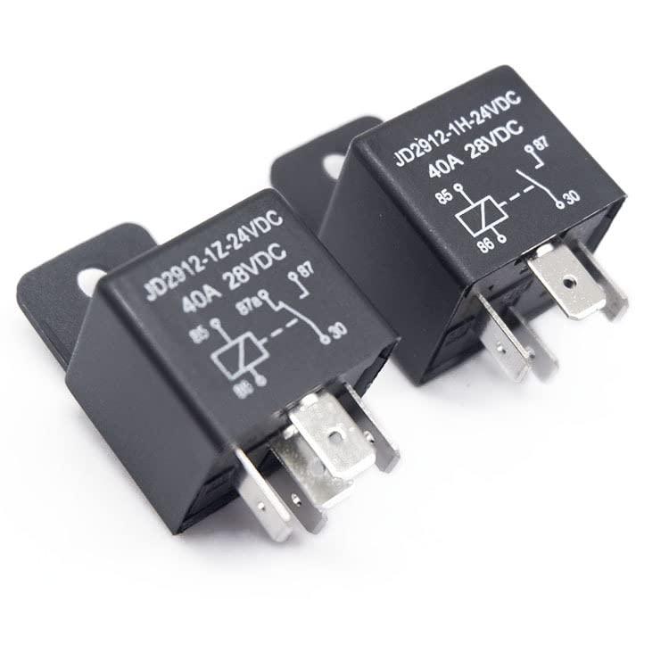 車リレー 4ピン 12V 40A SPST モデルNo.: JD2912-1H-12VDC 14VDC 自動車大型車両重型スプリットチャージ 2パック スターター&amp;スイッチ40Aのコイルは、高電流アプリケーションを簡単に処理すること...