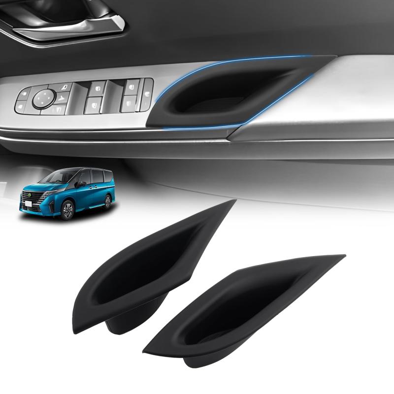 ニッサン セレナ C28 ガソリン車に適合 ドアハンドルポケット ドアボックス SERE C28 2022年12月-現行 フロントドア トレイ ドアポケット ドアハンドルボックス 運転席 助手席 車内収納ト1.適合車種：ニッサン セレナ C...