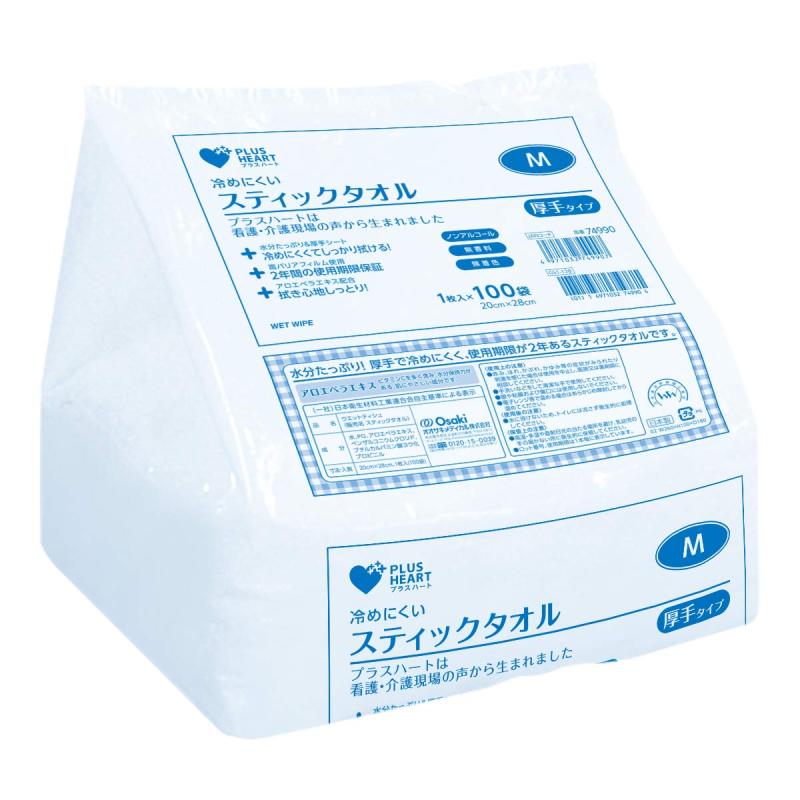プラスハート スティックタオル 100個入 M 無着色 無香料 74990商品サイズ (幅×奥行×高さ) :20CMX28CM内容量:1