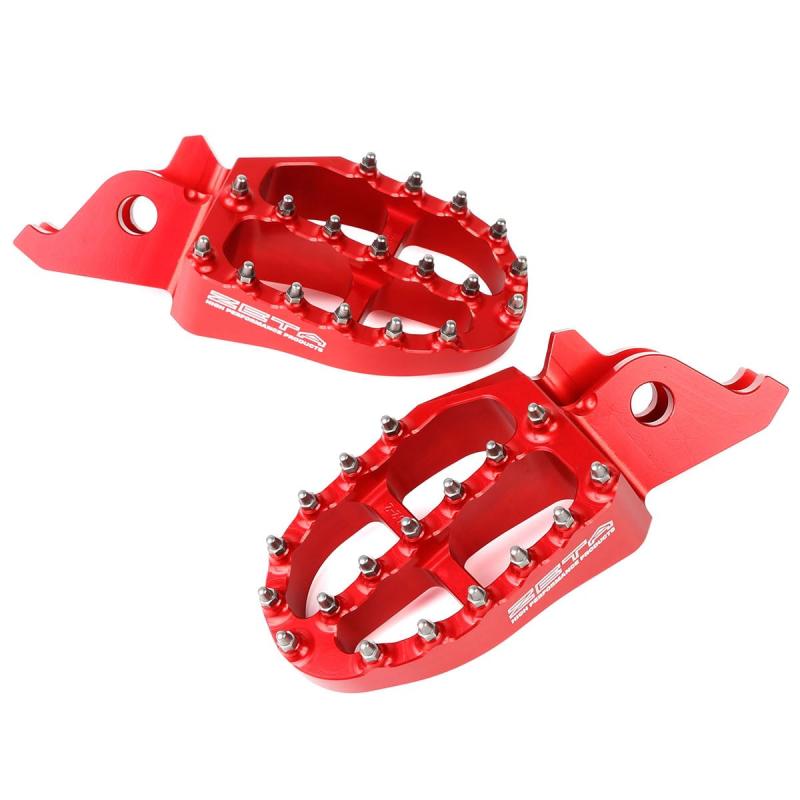ジータレーシング(ZETA RACING) CRF250L/M/RALLY, AFRICA TWIN, TRANSALP, CRF/R/RX/X etc アルミフットペグ レッド 高強度アルミ合金 ステップ ピン ドレスアップ F6998鍛...