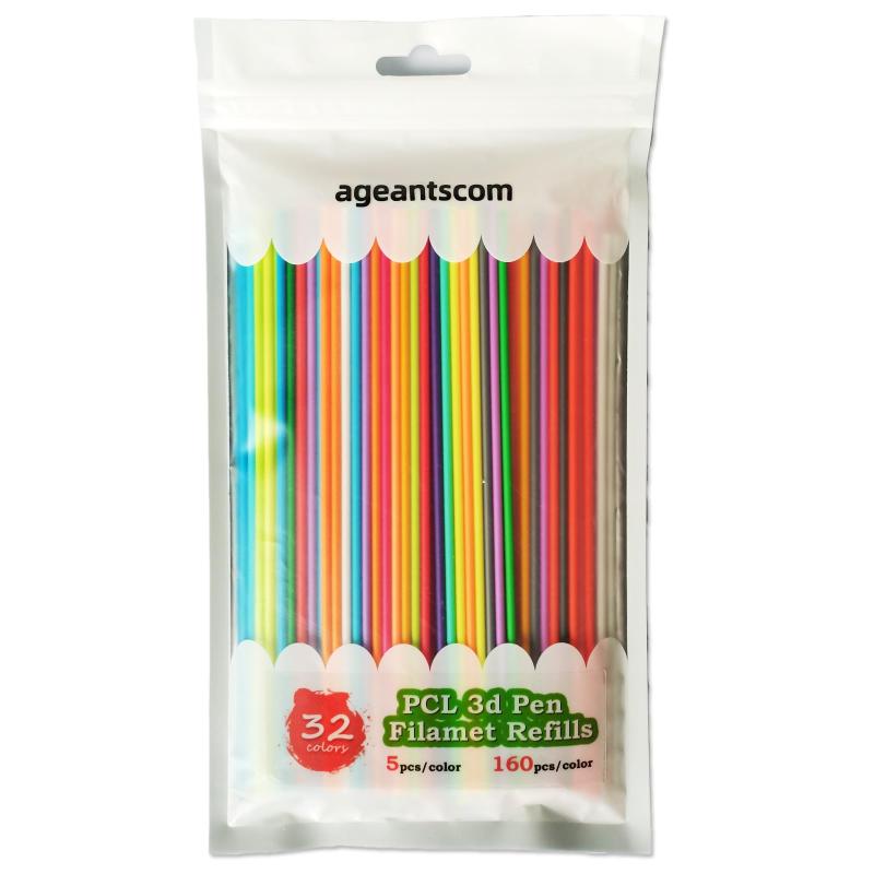 32色 3Dペン用フィラメント リフィル（27色＋5蛍光色）低温度対応 PCL素材 2.5mm径 各色15cm×5本 総延長約2400cm Start+ 3Dペン専用リフィル1. Start+ 完全対応 精密設計2.5mm径PCLフィラメン...