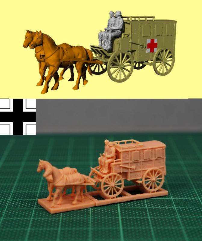 1/144 WWII German Horse Drawn Ambulance (Fine Detail) Resin Kit