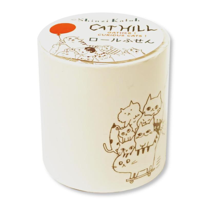 シール堂 日本製 ロール 付箋 Cat Hill 6柄 45×60mm 80シート Shinzi Katoh ks-rf-10018ロール状の全面糊の付箋で6種の絵柄がくり返し巻いてあります柄ごとにミシン目が入っていて切り離してお使いいただ...