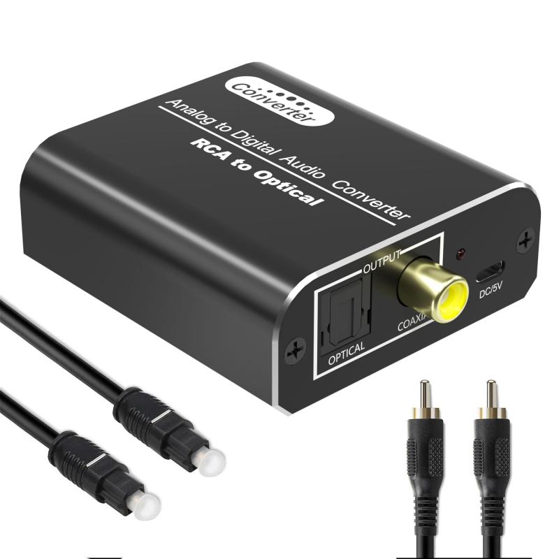 アナログ to デジタル オーディオコンバーター 変換器 Analog to Digitalオーディオ 変換アダプター (アナログ→デジタル変換) R/Lステレオのアナログ信号をSPDIF（光＆同軸）デジタル信号に変換 Aアナログデジタルオ...