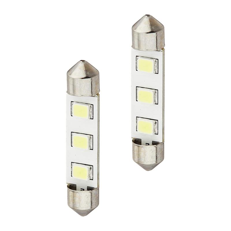 YOURS(ユアーズ) T6.3 31mm 3LED ホワイト 2個1セット カスタム パーツ アクセサリー ドレスアップ led-t63-3chip-smd-white [2] MT6.3型 3LEDバルブ ホワイト 2個1セット寸法 幅...