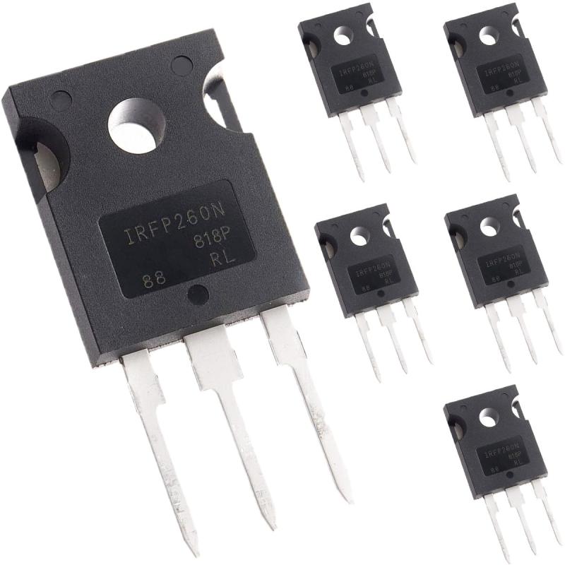 6個 MOETトランジスタIRFP260 IRFP260N 200V 50A パワーMOETトランジスタ Nチャンネル TO-247 電子回路DIY用機能: IRFP260 MOETは、アナログ回路やデジタル回路で広く使用できる電界効果トラ...