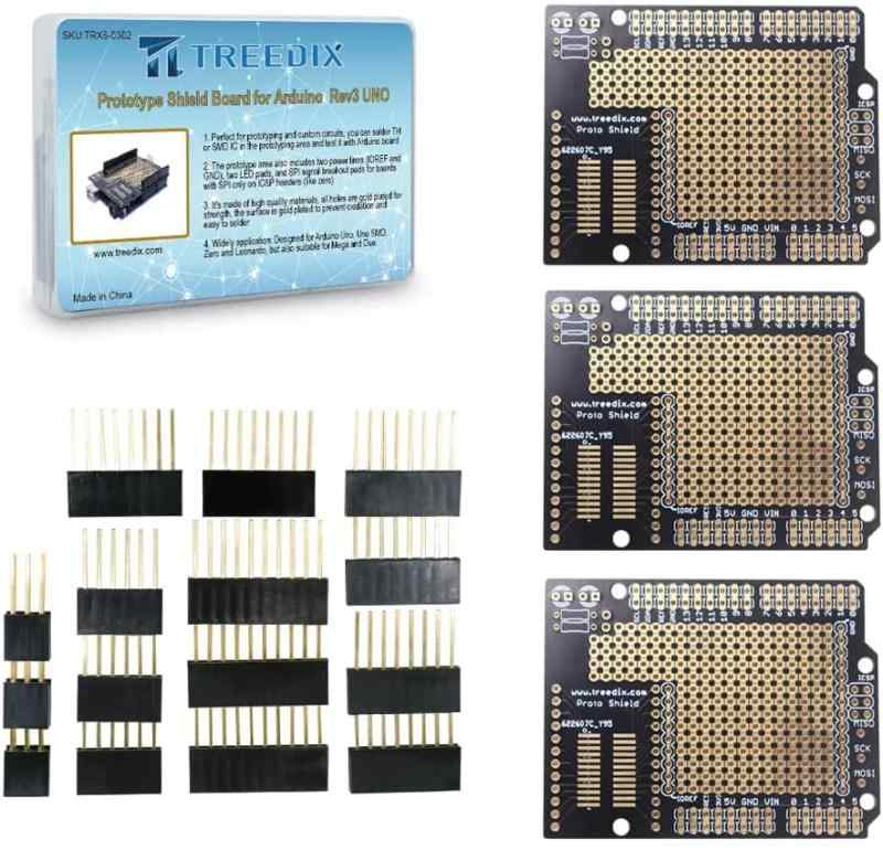 3個セット ユニバーサル基板 両面 金メッキピンヘッダー付き プロタイプ シールド PCBボードキット Arduino R3 対応高品質の素材でできており、すべてのスルーホールは金メッキが施され、酸化を防ぎって耐久性があります。プロタイピン...