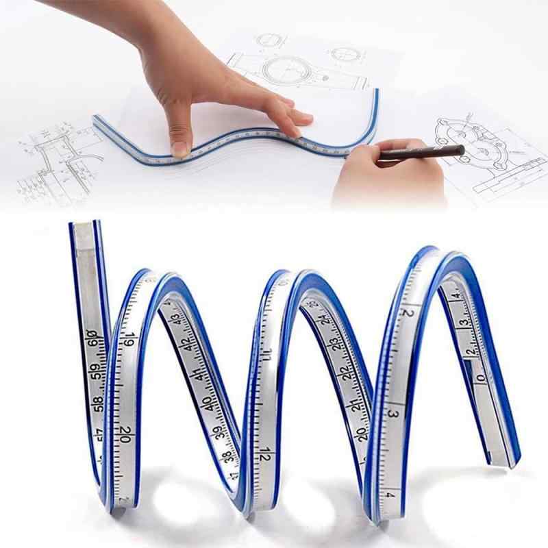 自在定規 曲線定規 60cm 蛇型 多機能曲がる定規 柔軟な定規 両面定規 cm/インチ バウンドしないルーラー 測定 作図 縫製 建築用クラフト用品 製図用定規 学生用 文房具包装内容60 cmサイズのフレキシブル定規を1本お届けします。...