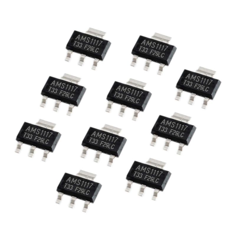 10個A1117-3.3 A1117 3.3ボルト電圧レギュレータ 3.3V 1A SOT-223Voltage Regulator A1117-3.3VOutput Voltage: 3.3V; Output Crent: 800mAPa...