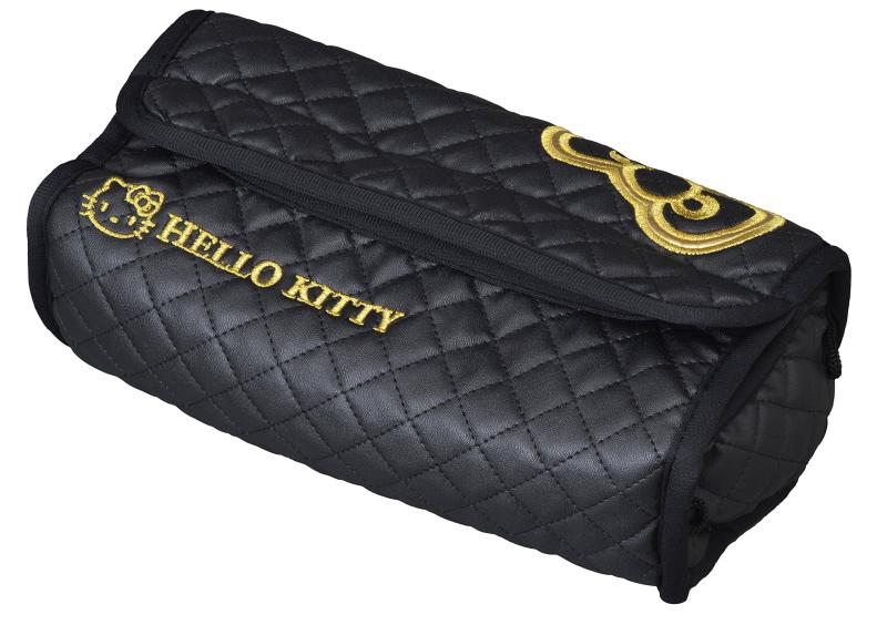 車内用品 ティッシュカバー ハローキティ ブラック&amp;ゴールド KT490 HELLO KITTY大人カワイイB&amp;Gハローキティシリーズハローキティの大人可愛いキルティングシリーズ高級感のあるキルティングとゴールドの刺繍がポイ...