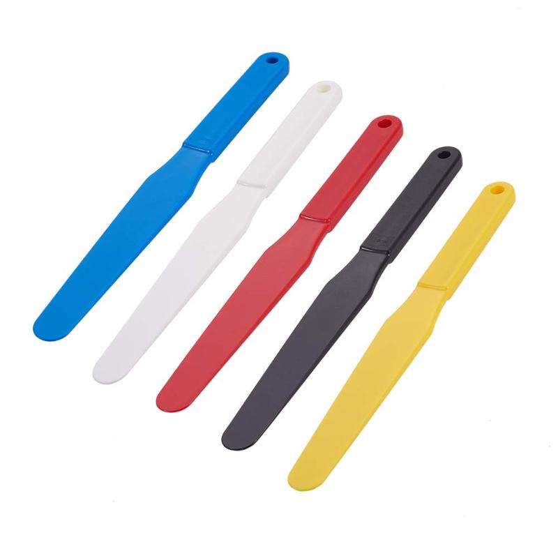 5個 パレットナイフ ヘラ 28.5cm プラスチック インク スクープ スクリーン印刷 シルク印刷 5カラー 搅拌 調色 DIY手作り ハンドクラフトパッケージ＆サイズパッケージには5個の異なる色のプラスチック製のスパイラのインクスクレー...