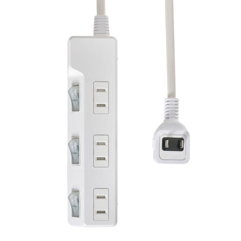 エルパ(A) 電源タップ 3個口 1m 個別スイッチ 節電 雷ガード 横差し スリム 延長コード 集中スイッチ LEDランプ 省エネ トラッキング防止プラグ ホワイト WLK-31S(W)定格:AC125V 15A 合計:1500Wまで使用...