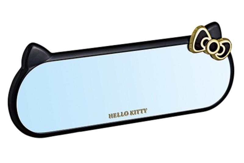 車内用品 ルームミラー ハローキティ B&amp;G KT501 シルバー鏡 260mm大人カワイイB&amp;Gハローキティシリーズハローキティの大人可愛いキルティングシリーズ 高級感のあるゴールドメッキと大人ブラックがポイントのルームミ...