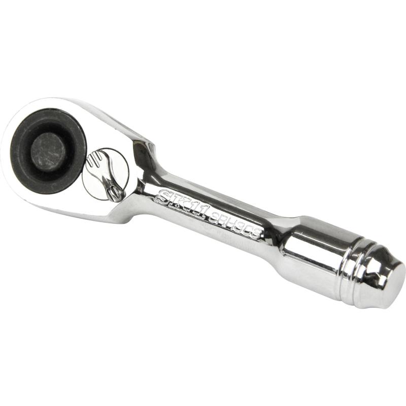 スタビーラチェットハンドル 差込角 9.5mm 3/8インチ SRH3CS特徴:手の中に収まるコンパクトボディで、レンチ長の限られた場所で威力を発揮差込角:9.5mm(3/8インチ)ヘッド幅:27mm、ヘッド厚:12.5mm全長:約100m...
