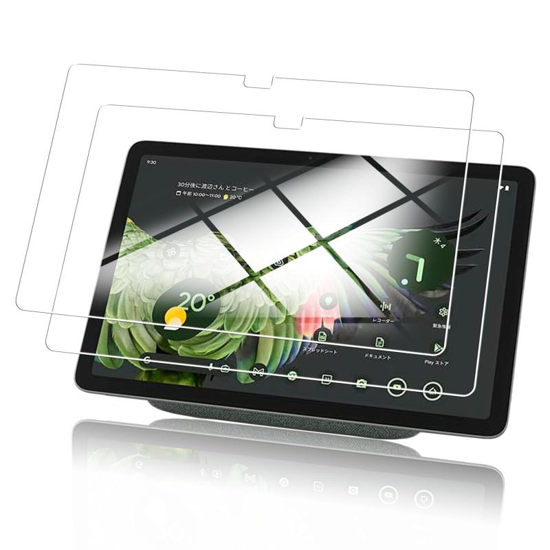 二枚入りFor Google Pixel Tablet 10.95 インチ用 ガラスフィルム/日本旭硝子製/硬度 9H for Google Pixel Tablet 10.95 インチ 用 強化ガラス フィルム 指紋防止/自動吸着/撥水撥...