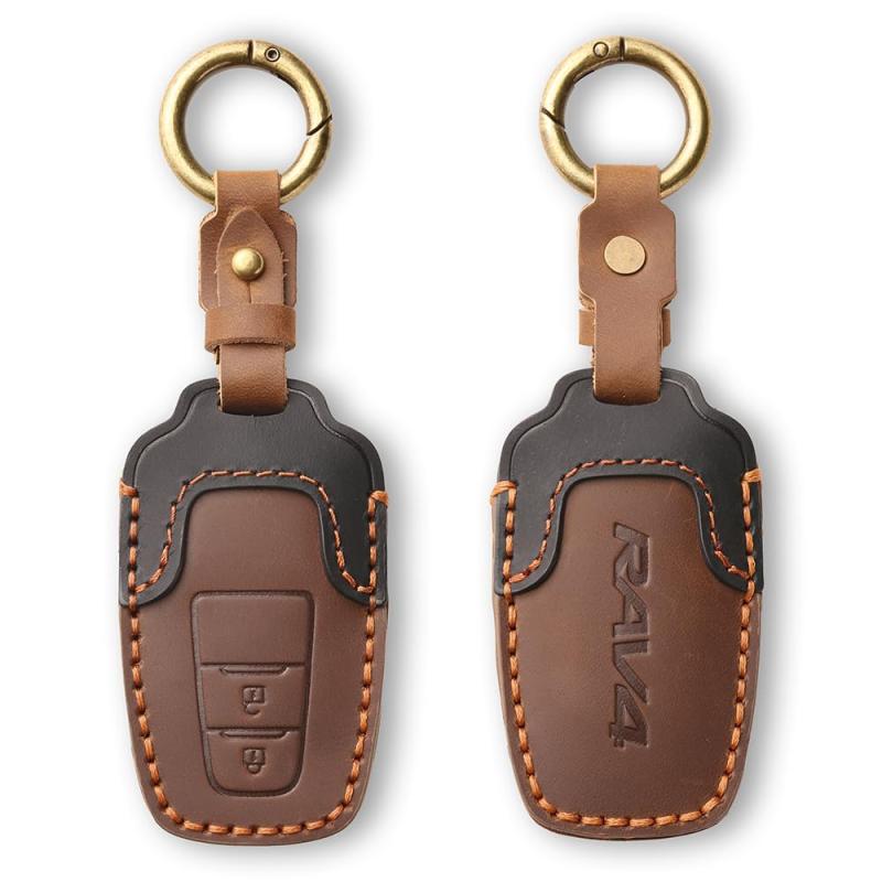 適合トヨタ スマートキーケース キーホルダー キーカバー レザー製 ロゴ付き 軽い ドレスアップ 汚れと擦れ傷防止 耐衝撃 落下防止