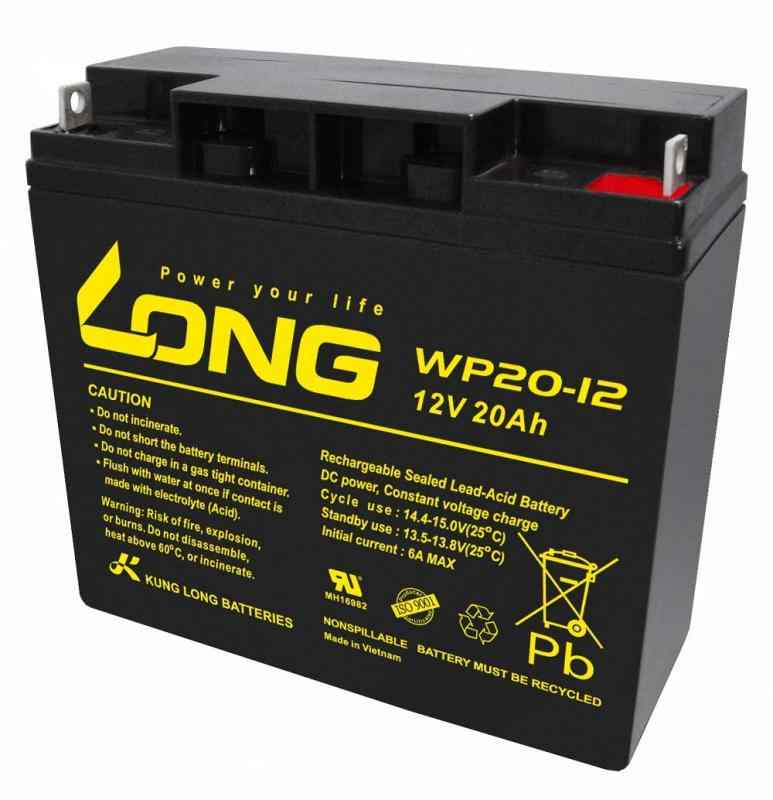 ロング (K LONG BATTERIES) 産業用鉛蓄電池 (12V-20Ah) PV17/HP15-12A/互換 (標準系) WP20-12端子形状:(F3)(M5 Bolts) 別途画像の仕様書(Specifications)をご確認...