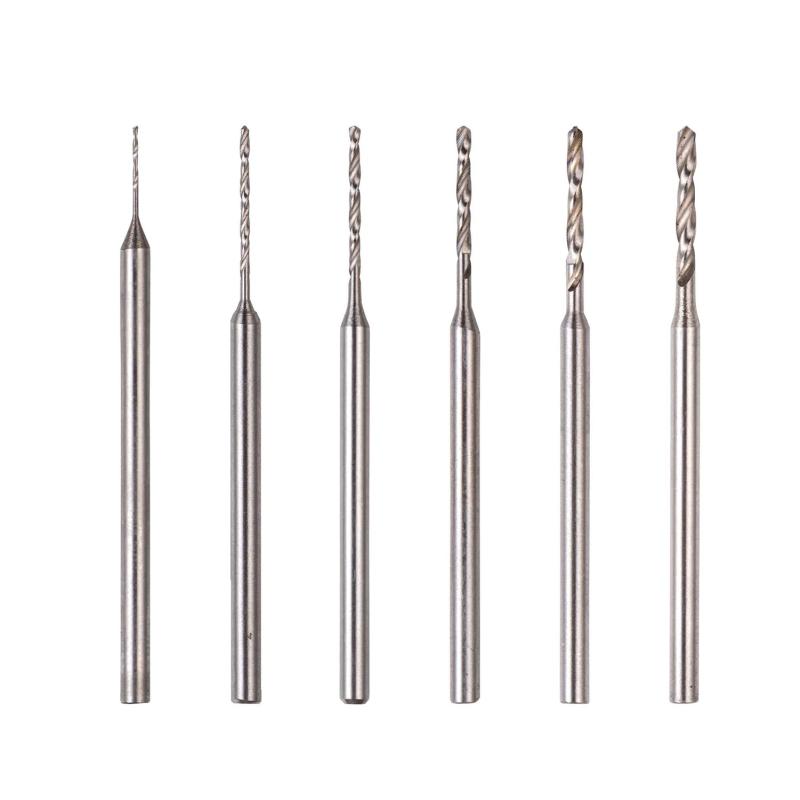 プロクソン(PROON) 小径ドリル6種セット ドリル径0.5・0.8・1.0・1.2・1.4・1.6mm 軸径2.35mm No.28912シャフト径:φ2.35mm。材質:ハイス。品番:No.28912。