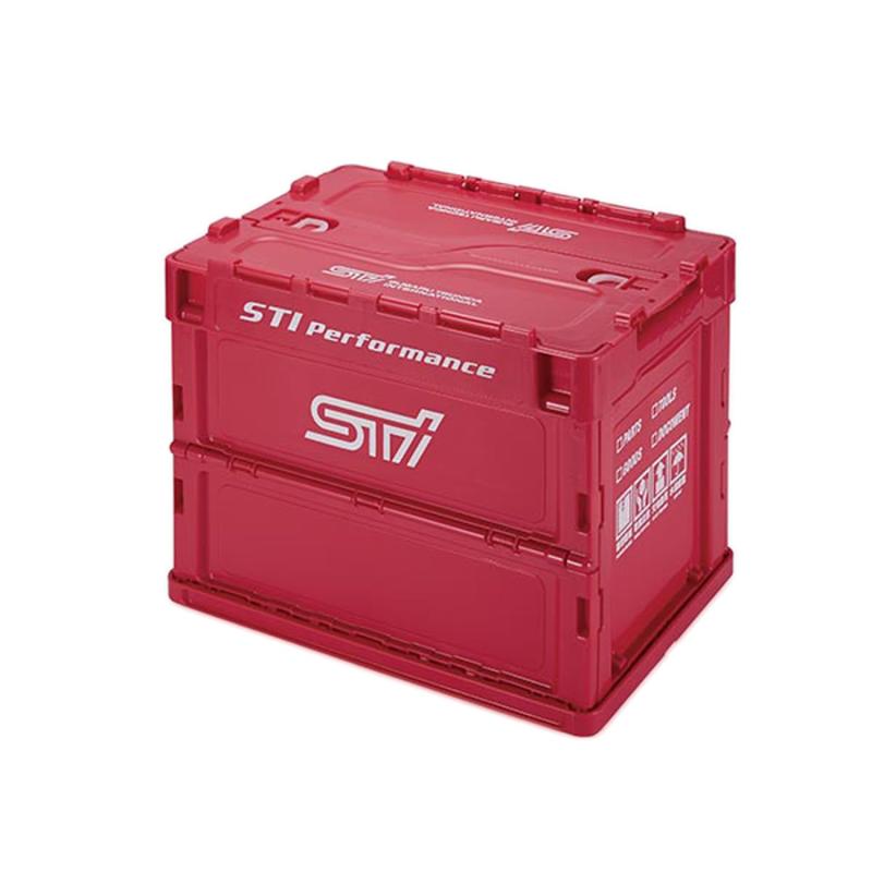 SUBARUスバル純正STI折りたたみコンテナ SサイズERRY RED ver. STSG18100080素材：プラスチック製 日本製サイズ：組み立て時－380×305×237mm、折りたたみ時―380×305×83mm容量：20.8L・...