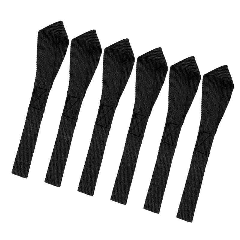 オートバイATVカーゴベルト ソフトループタイダウン トレーラーストラップ 20.5 x 2.5cm ブラック 6個6個 ナイロンオートバイフックストラップサイズ：20.5 x 2.5cm(LxW); 負荷容量1、500 lbs; 破断強度...