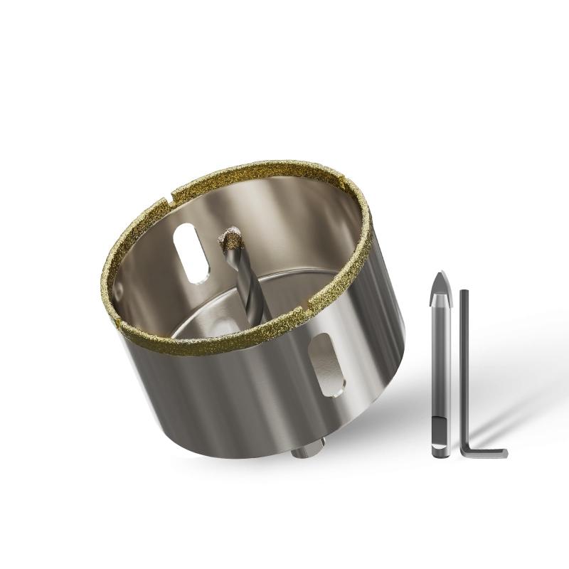 ダイヤモンドホールソー センタードリル付き コアビット ドリルビット係る陶器 大理石 穴あけ 超硬 電動ドリル電動工具 切削工具 ドライバー ホールカッター （70mm）高品質な素材私たちのガラスホールソーは、1本のポインテッドドリルビット...