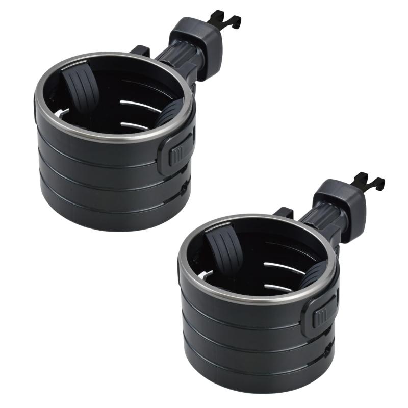 車内用品 ドリンクホルダー 2個セット エアコン取り付け ハイトアジャストACドリンク シルバーメタル IMP360 高さ調節可能 運転席 助手席 スマホも入る 600mlボトルが入るエアコン取り付けタイプのドリンクホルダーの2個入りセット...