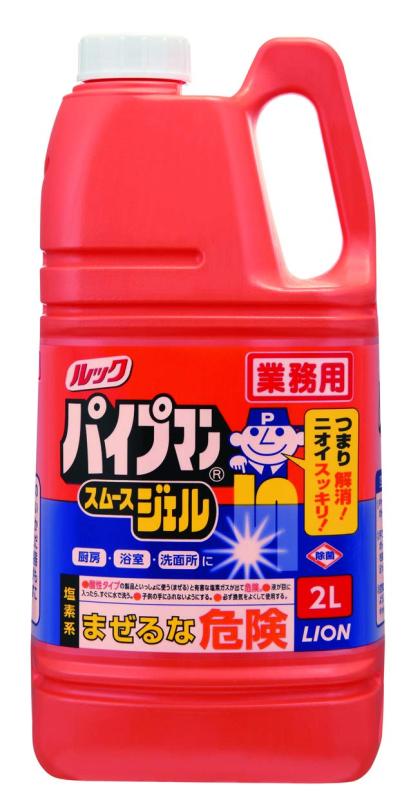 業務用 大容量 ルック パイプマンスムースジェル 2L 詰め替え パイプクリーナー パイプ 詰まり 洗浄 掃除 洗浄 パイプ掃除 お風呂 排水溝 排水口 洗面台 シンク容量(L):2主成分:次亜塩素酸塩、水酸化ナトリウム付着性の高いジェルで...