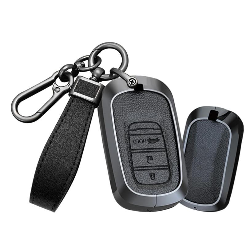 [] ホンダ専用 キーケース キーカバー スマートキーケース キーホルダー スマートキーカバー ホンダ ステップワゴン rp8 シビック アコード 新型 ヴェゼル などに適応 3ボタン ブラック適応車種Honda 新型 Civic EZ E...