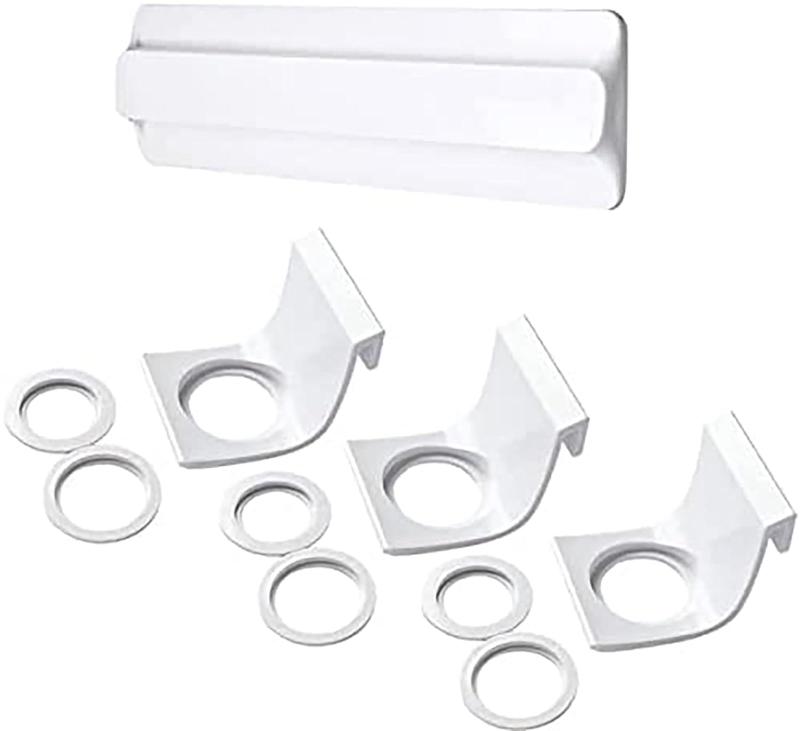 シンカテック 浴室収納 ヒューバスプラス マグネット式ウォールバーセット(ウォールバー×1、ボトルホルダー×3) 日本製 429844｢浮かせる収納｣で浴用品を清潔に収納。[サイズ](ウォールバー)約29.8×2.3×高さ8.5cm、(ボト...