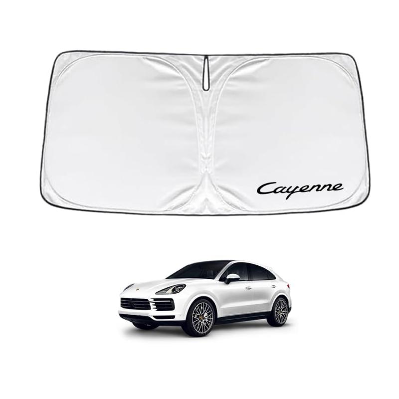 ポルシェ 車種専用設計 車 フロント さんしぇーど 暑さ対策 日除け 遮熱 遮光 uvカット 紫外線遮蔽 折り畳み式 収納ポーチ付き 取付簡単 保護パーツ