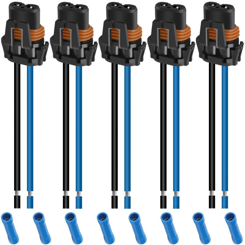 4個 H4 HB2 9003 ピグテールソケット配線ハーネス ヘッドライトプラグ ヘビーデューティー 16A セラミックヘッドライトコネクタ 12V-24V 7A コールドプレスコネクタ付き 対応 車 トラック