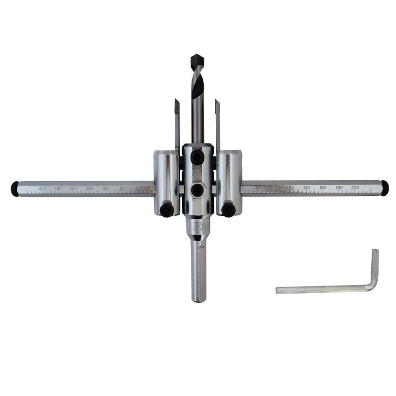 スターエム 36TL 超硬自在錐 ロングバー付 30×200仕様:三本溝軸10mm穴あけ可能深さ:片側/25mm・両側/50mm穴あけ可能サイズ:30mm~200mmセット内容:超硬自在錐30×120軸径10mm・替刃(超硬)2枚1組・ロン...