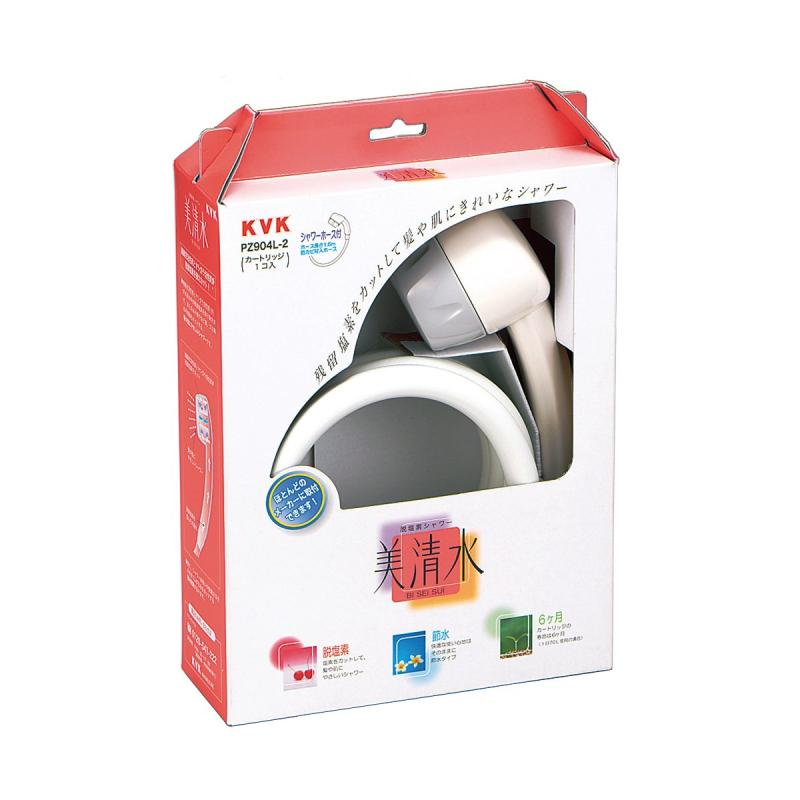 KVK 脱塩素シャワー 美清水シャワーホースセット PZ904L-2シャワーヘッド・ホース・カートリッジのセット他社対応アタッチメント付脱塩素シャワー約20%の節水(当社比)
