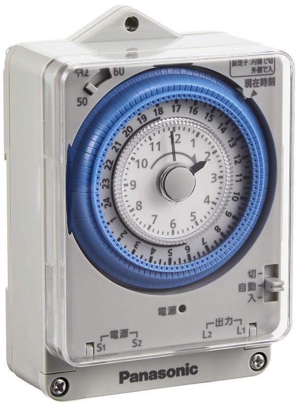 24時間式タイムスイッチ 交流モータ式 AC100V用 a接点 別回路 TB31109K発売日:2015年07月01日形状:ボックス型 動作周期:24時間式駆動方式:交流モータ式定格電圧:AC100V回路数:1回路